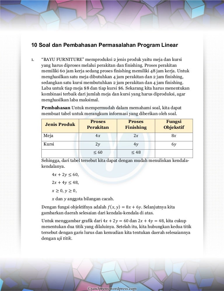 Soal program linear sma dan pembahasan - kloneuro