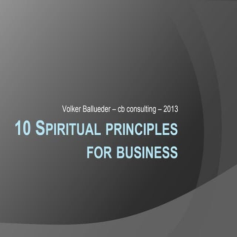 10 spiritual principles for business | PDF