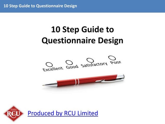 Questionnaire Design | PPT