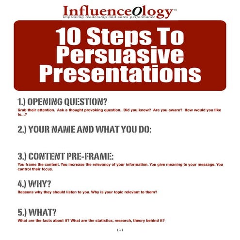 10 Step Persuasive Presentation | PDF