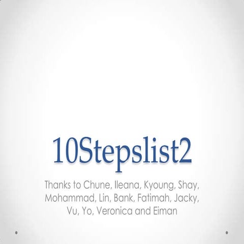 10 stepslisttwo | PPTX