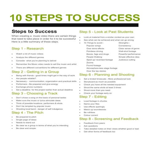 10 Steps to Success | PDF