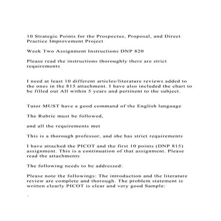 10 Strategic Points for the Prospectus, Proposal, and Direct Pra | DOCX