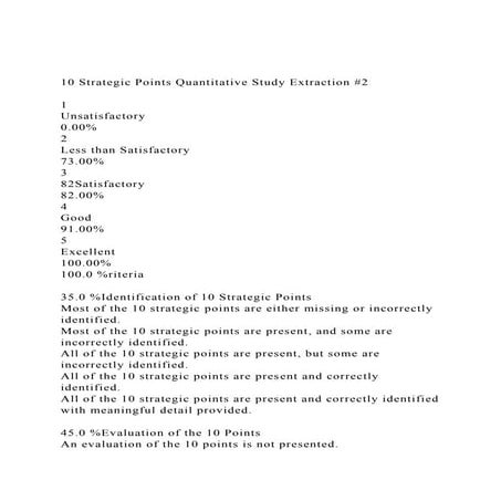 10 Strategic Points Quantitative Study Extraction #2 1Unsa.docx
