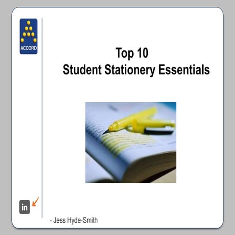 Back to school, student stationery essentials | PPTX