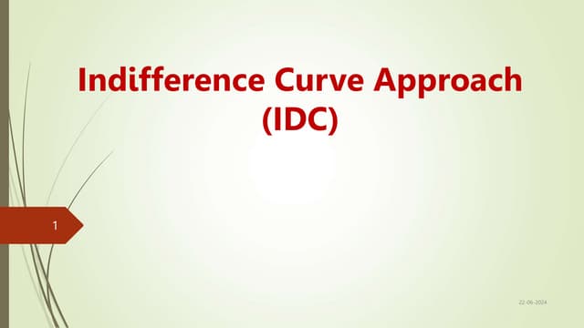 Presentation on Indifference Curve | PPTX