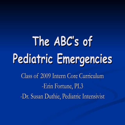 10 The Abc S Of Pediatric Emergencies | PPT