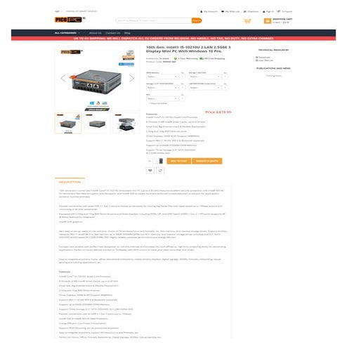 10th Gen. Intel® i5-10210U 2 LAN 2.5GbE 3 Display Mini PC With Windows ...