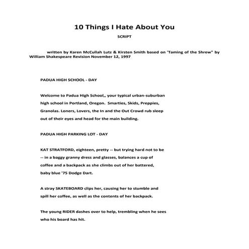10 Things I Hate About You | DOCX