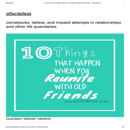 10 things that happen when you reunite with old friends | PDF