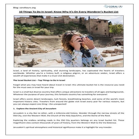 10 Must-Do Experiences in Israel: Why It's a Top Bucket List ...