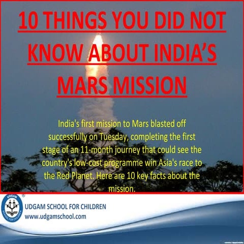 10 things you did not know about India’s mission to mars | PPT