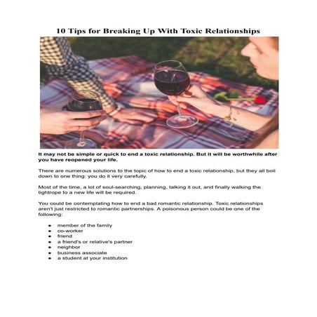 10 tips for breaking up with toxic relationships مستندات google | PDF
