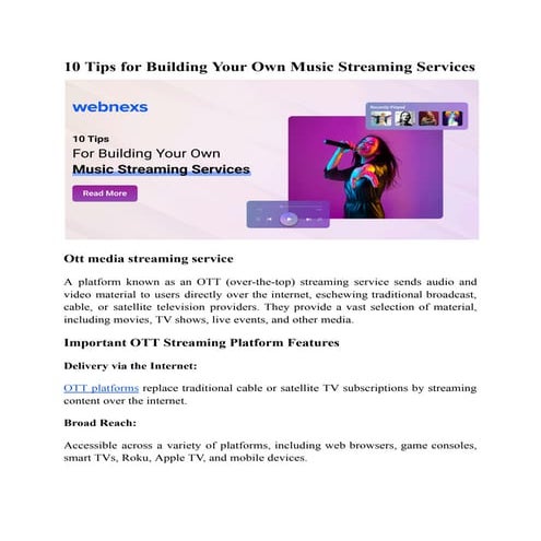 10 Tips for Building Your Own Music Streaming Services | PDF