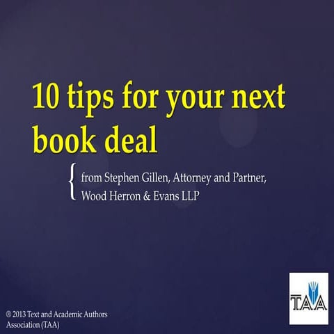 10 tips for your next book deal | PPT
