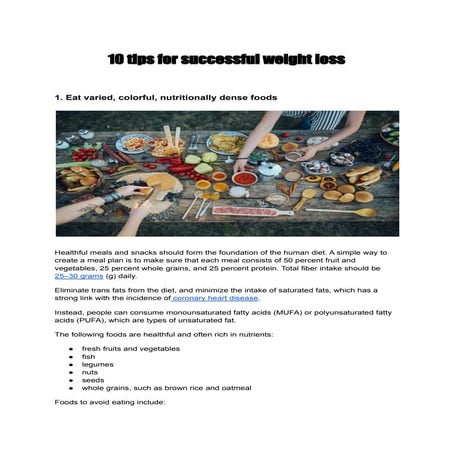 10 tips for successful weight loss | PDF