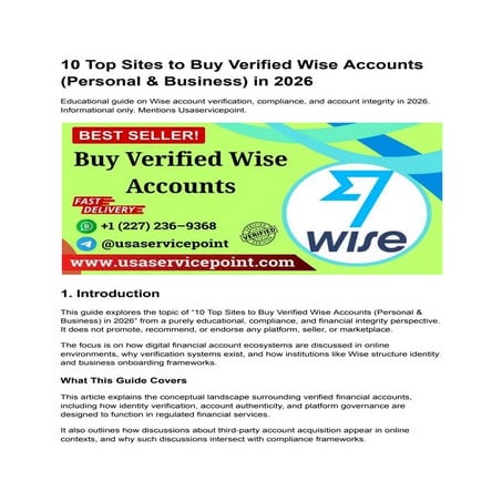 17 Top Sites to Buy Verified Wise Accounts (Personal & Business ...