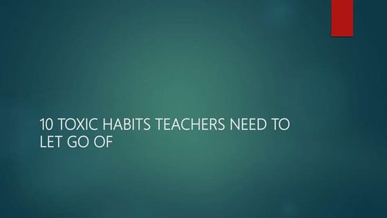 How teachers can achieve a positive work life balance | PPT