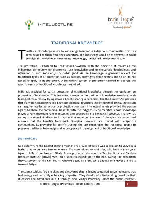 Patenting aspects of traditional knowledge and natural products(curcuma ...