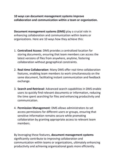 What is DMS (Document Management System) Definition and examples | PPT