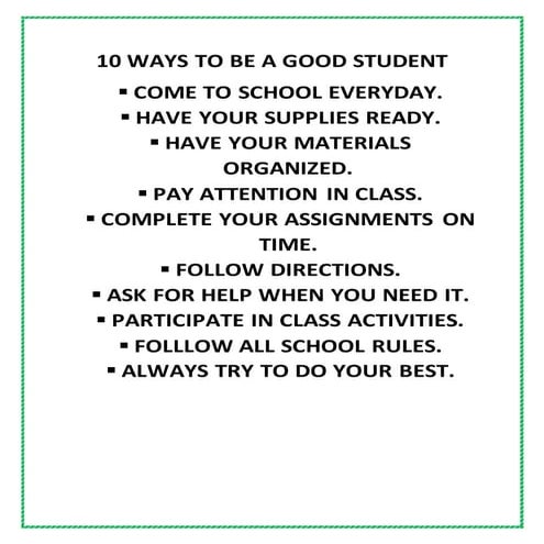 10 ways to be a good student | DOCX