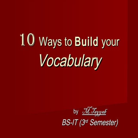 10 ways to build your vocabulary | PPT