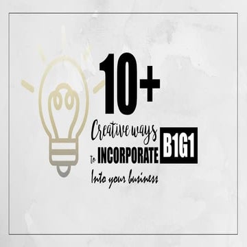 10 ways to integrate B1G1 into your business | PDF