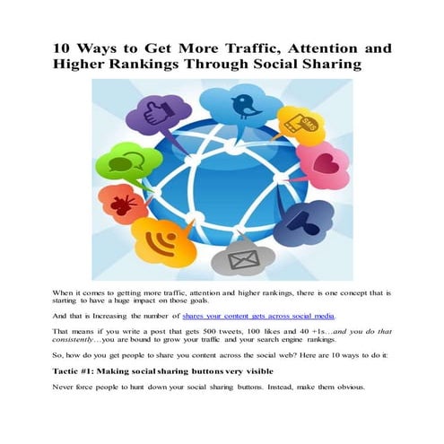 10 Ways to Get More Traffic, Attention and Higher Rankings Through ...