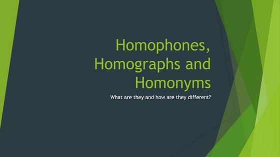 Homophones | PPTX