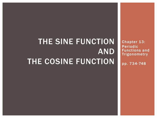 Graphs of trigonometry functions | PPT