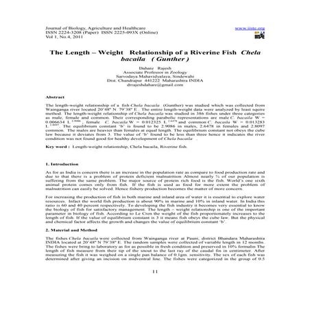 length and weight relationship of fish | PPTX