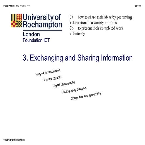 Session 3 - Exchanging and Sharing Information | PDF