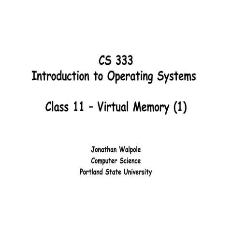 class xi - Virtual Memory | PPT