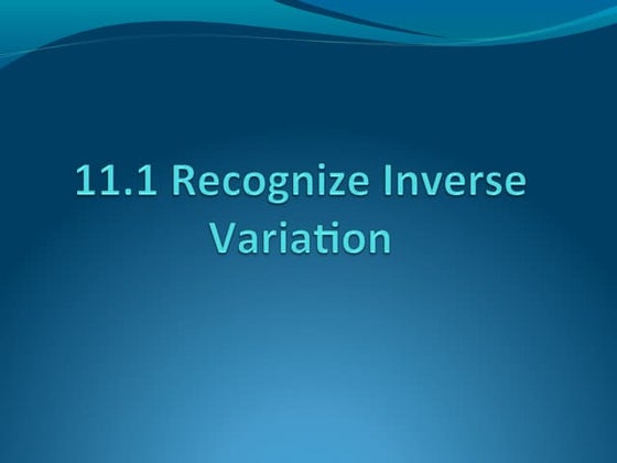 direct and inverse variations | PPTX