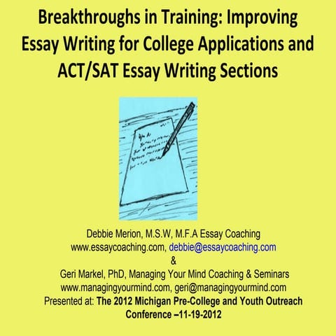11.18.12 breakthroughs in essay writing on college admissions ...