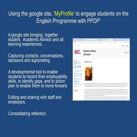 Using MyProfile to engage students on the English Programme with PDP | PPT