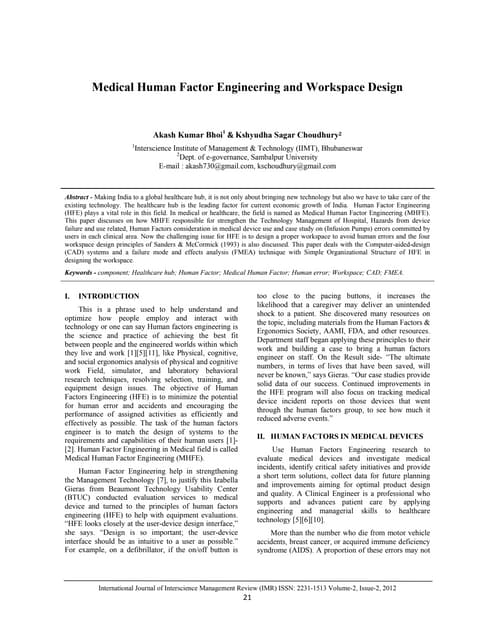 Human Factors Engineering for Medical Devices | PDF