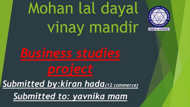 Principles of Management Project CLASS XII | DOCX