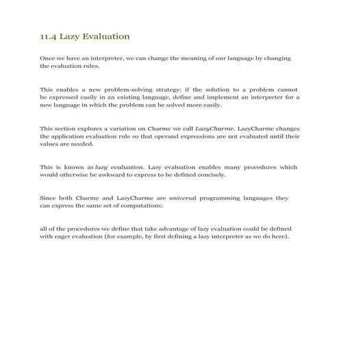 Lazy Evaluation Ppt 9509