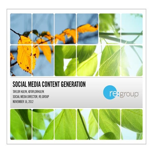 Social Media Content Generation | PPT