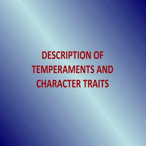 Description of temperament & character traits | PPT