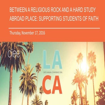 Between a Religious Rock and a Hard Study Abroad Place: Supporting ...