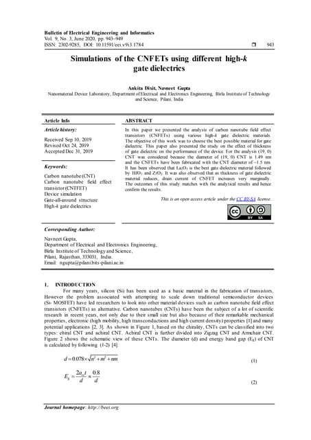 Graphene Field Effect Transistor Simulation With Tcad On Top Gate Dielectric Influence Pdf