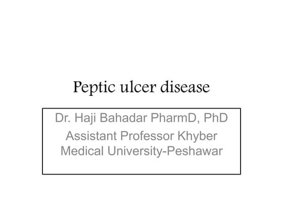 Pathophysiology of Peptic ulcer | PPT