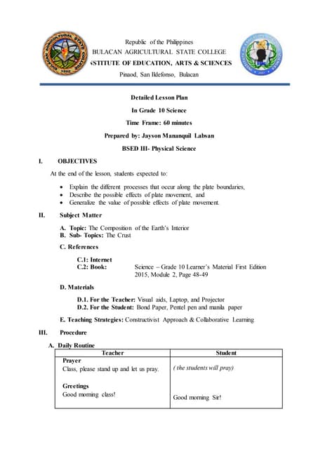 LESSON PLAN SCIENCE 7 ECOSYSTEM BIOTOC AND ABIOTIC FACTORS | DOCX | Environment | Science
