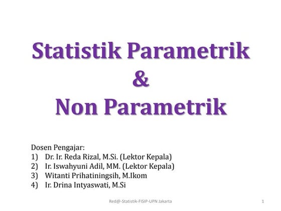 Statistik parametrik dan non parametrik | PPT