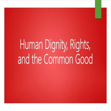 Human Rights, Dignity and the Common Good | PPTX