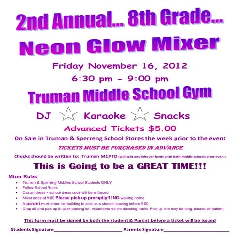 8th Grade Mixer | PDF
