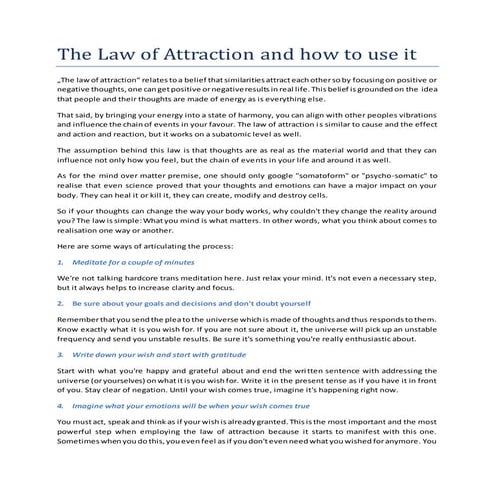 THE LAW OF ATTRACTION | PPTX
