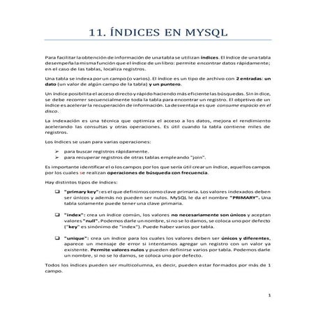 11. indices en my sql | DOCX